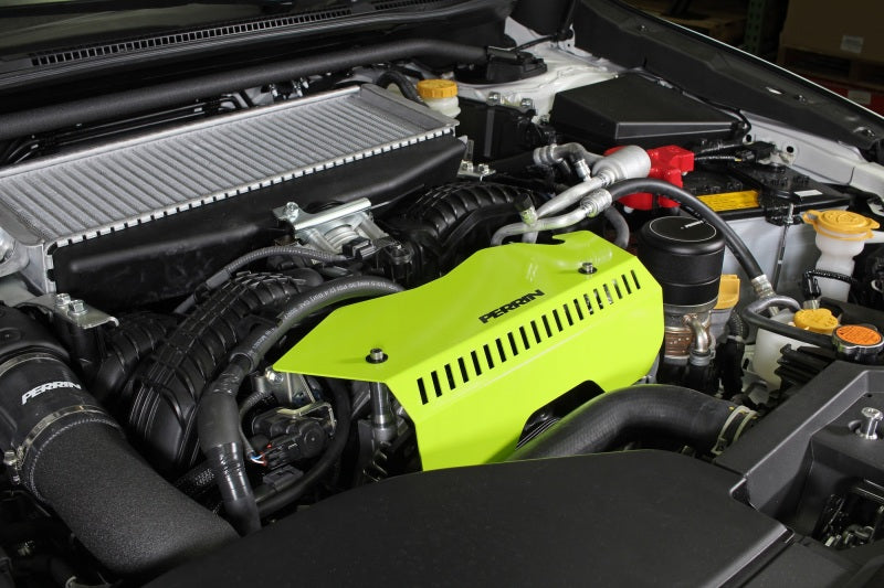 PERRIN 22-25 Subaru WRX Pulley Cover - Neon Yellow (TALL - For Use w/o