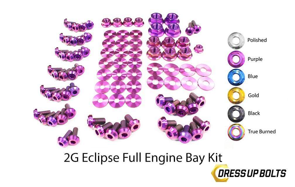 Mitsubishi 2G Eclipse (1995-1999) Titanium Dress Up Bolts Full Engine ...