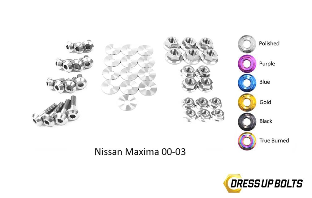 Nissan Maxima (2000-2003) Titanium Dress Up Bolts Engine Bay Kit
